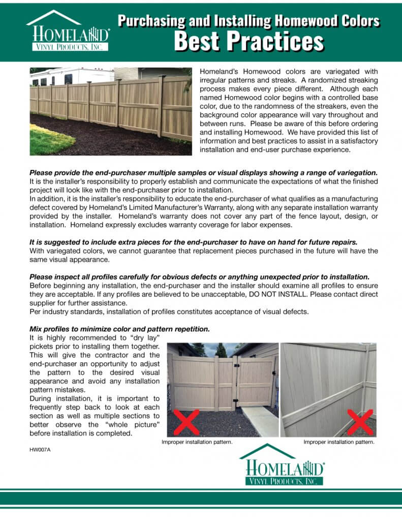 HomewoodBP | Homeland Vinyl Products: Vinyl Fence, Vinyl Deck, Vinyl ...