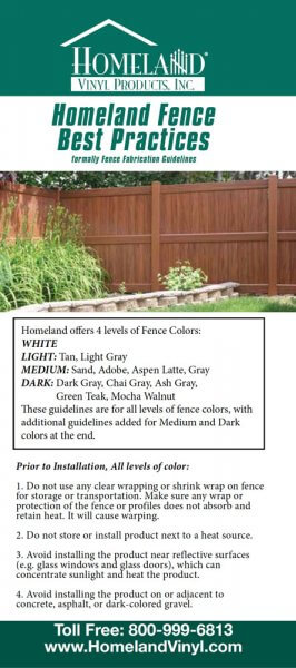 Brochures | Homeland Vinyl Products: Vinyl Fence, Vinyl Deck, Vinyl ...
